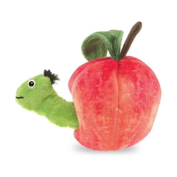 Folkmanis Worm In Apple 4 Inch Plush Puppet | Radar Toys