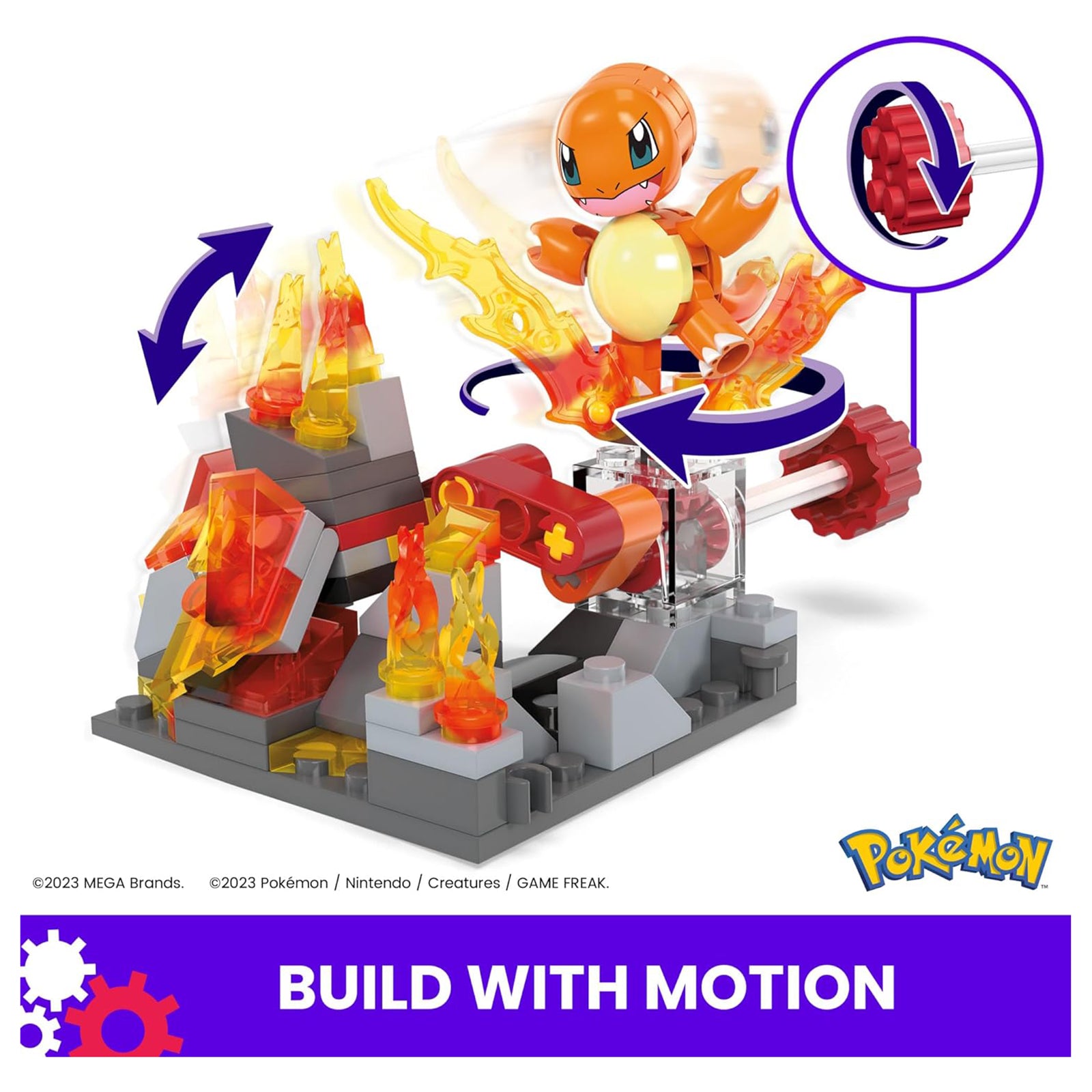 MEGA Pokemon Charmander's Fire-Type Spin Building Set | Radar Toys