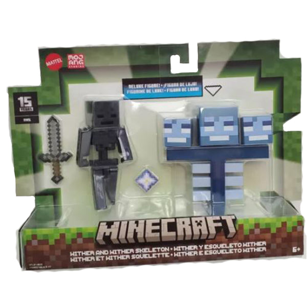 Mattel Minecraft Wither And Wither Skeleton Deluxe Figure Set| Radar Toys