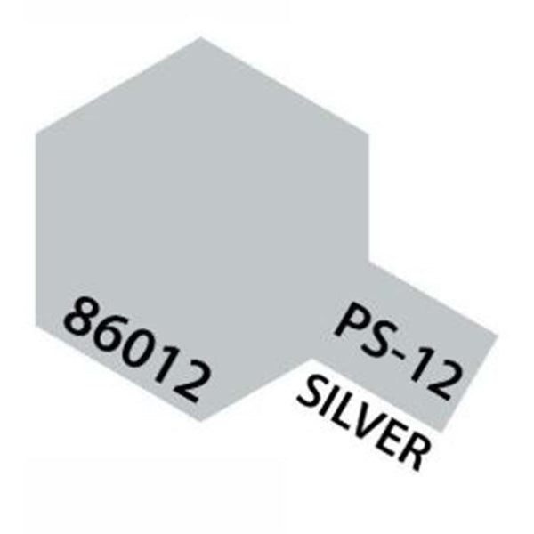 Tamiya Color PS-12 Silver Polycarbonate Spray Paint 100mL| Radar Toys