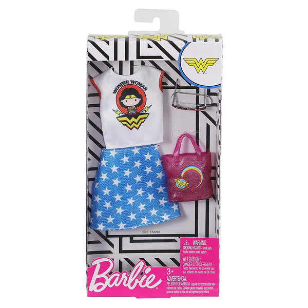 Barbie Wonder Woman Tee Shirt Skirt Outfit Accessory Set | Radar Toys
