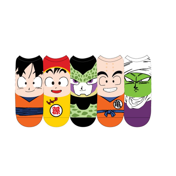 Dragon Ball Z Women's Chibi Bean 5 Pairs Of Low Cut Socks | Radar Toys
