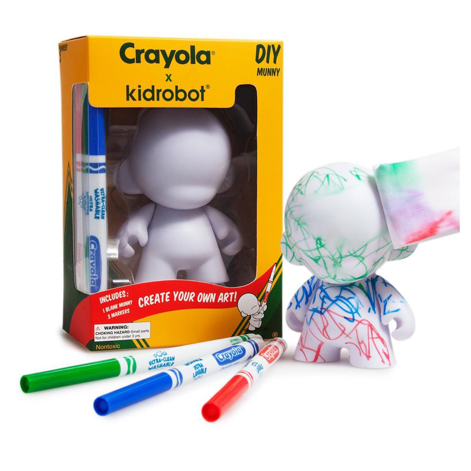 Kidrobot Crayola DIY Bricolage Munny 4 Inch Black Figure | Radar Toys