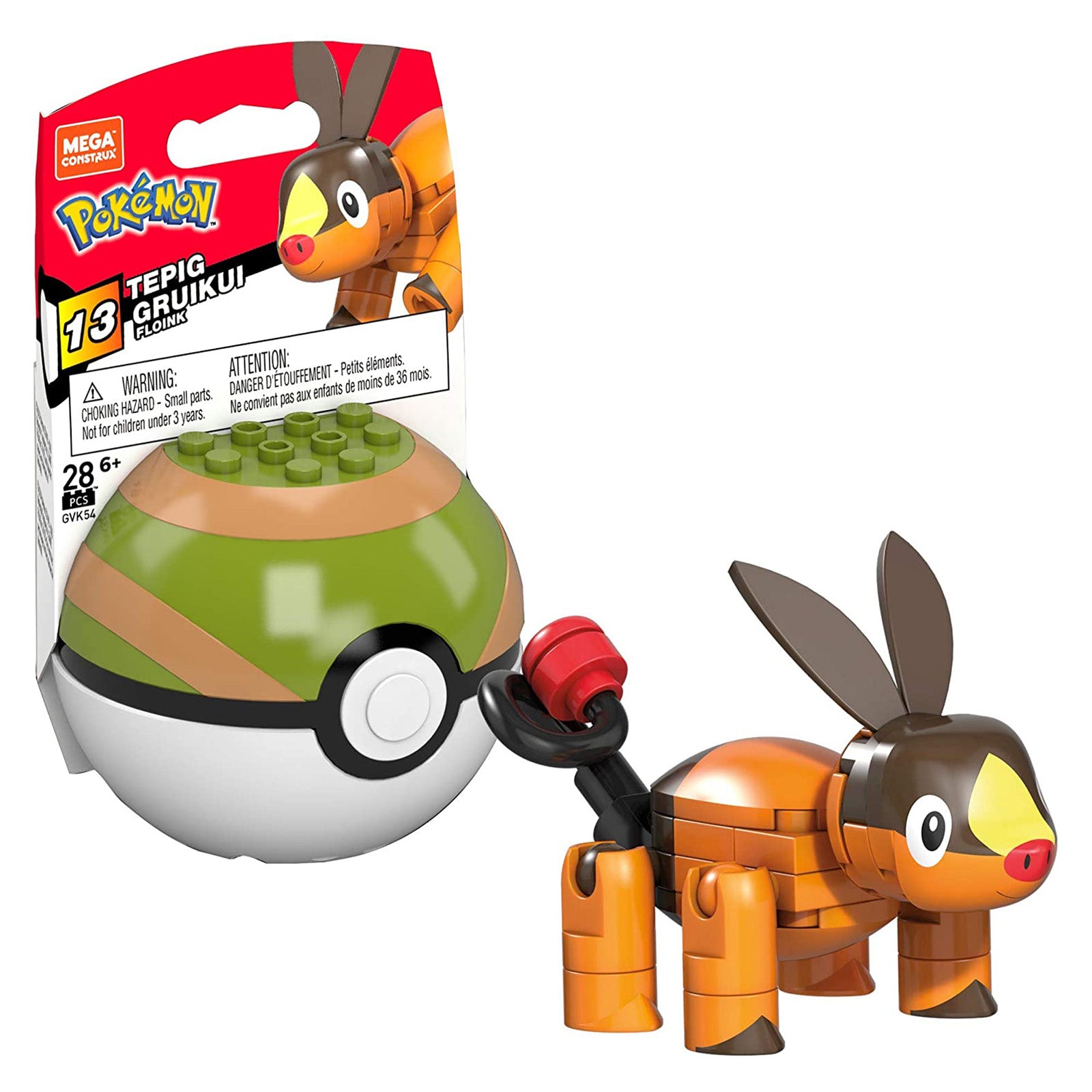 Mega Construx Pokemon Tepig Poke Ball Building Set | Radar Toys