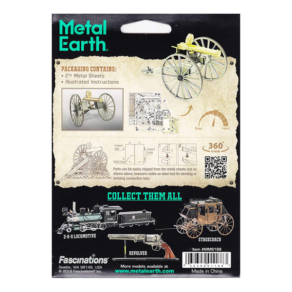 Metal Earth Wild West Gatling Gun Model Kit MMS188 | Radar Toys