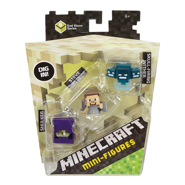 Minecraft 6 End Stone Shulker Steve Wither Figures 3 Pack | Radar Toys