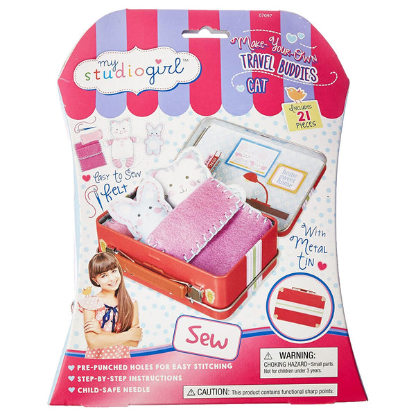 My Studio Girl Make Your Own Travel Buddies Cat Sew Set | Radar Toys