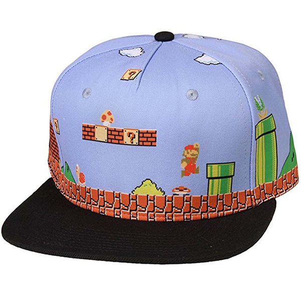 Super Mario Brothers 8 Bit Landscape Snapback Hat | Radar Toys
