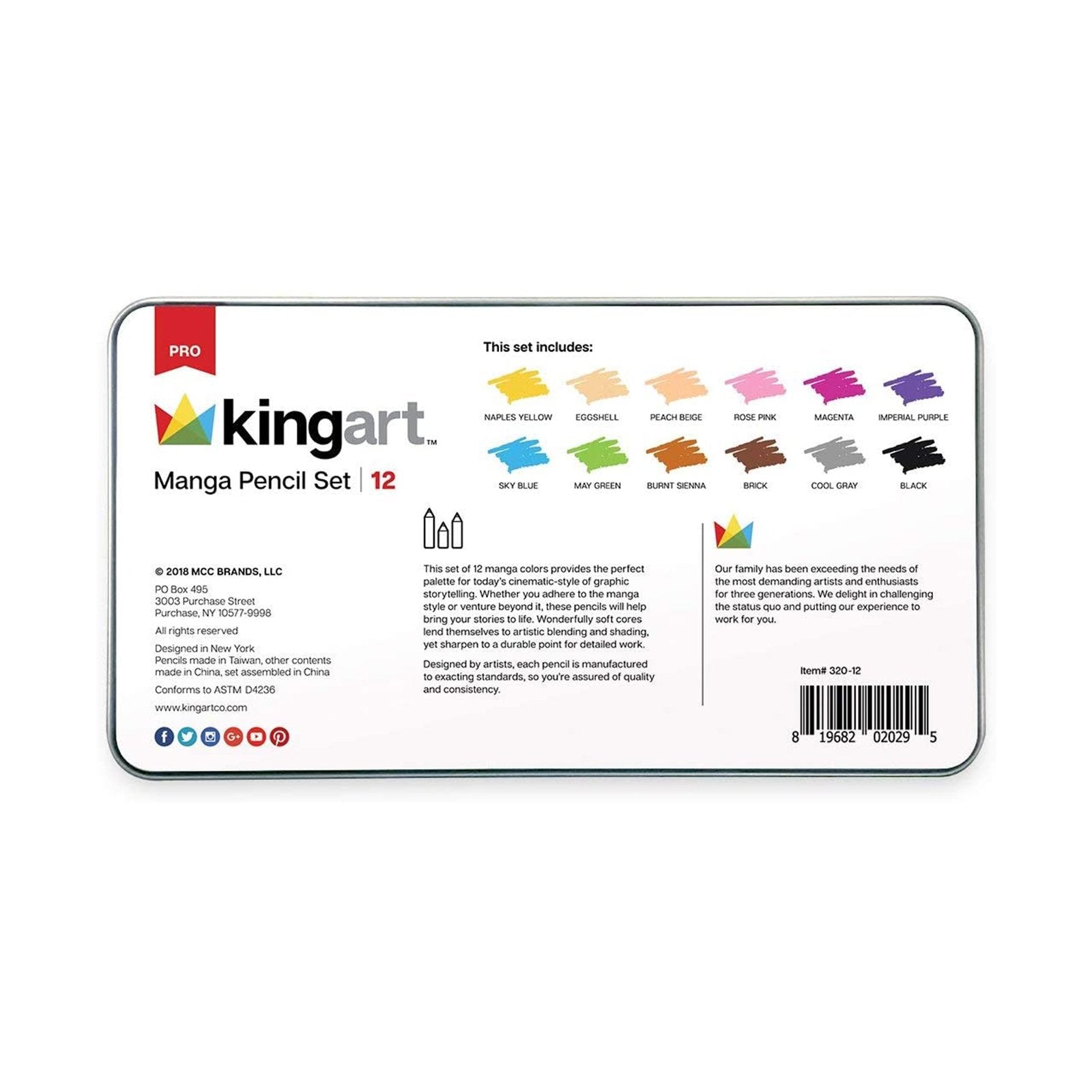 Kingart Pro 12 Count Manga Pencil Set 320-12 | Radar Toys