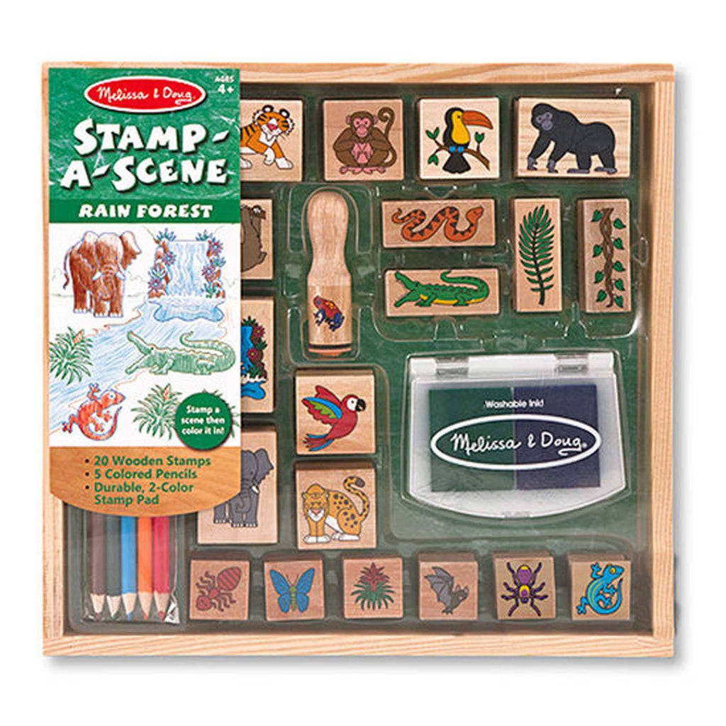 Rain Forest Animal Stamp Set Kids Wooden Stamps Arts Crafts | Radar Toys