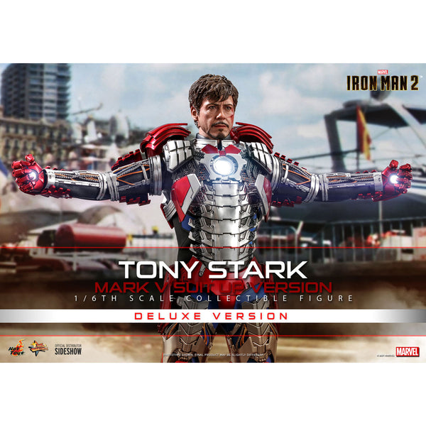 Hot Toys Marvel Tony Stark Mark V Suit Up Deluxe Figure | Radar Toys